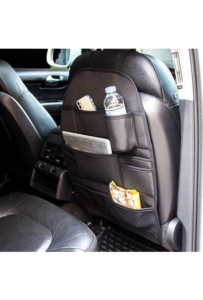 Meliset Lüks Koltuk Arkası Düzenleyici Araç Içi Organizer Siyah Kumaş
