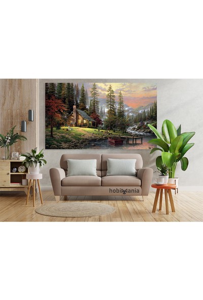 Kanvas Tablo Göl Evi Manzara 70X100 cm Duvar Dekoratif Dekorasyon Moda Tablo Kanvas Tablo Göl Evi Manzara 70X100 cm Duvar Dekoratif Dekorasyon Moda Tablo