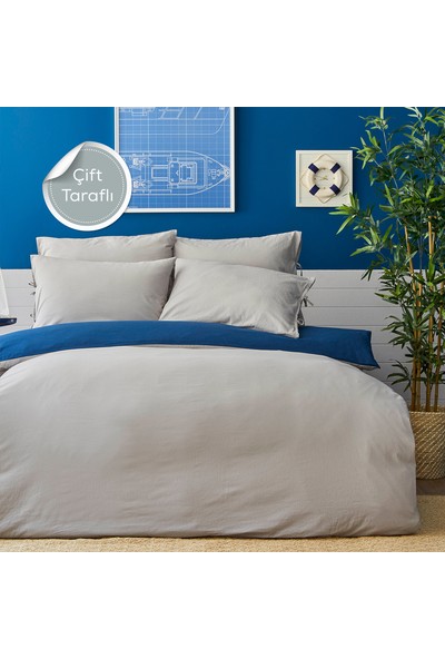 Nautica Home Pruva Gri/lacivert Çift Taraflı Tek Kişilik Nevresim