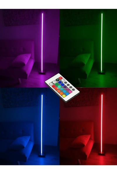 Lumos Dekoratif Minimalist LED Lambader Animasyonlu Kumandalı 16 Renk - 4 Mod Köşe Lambası Lumos Dekoratif Minimalist LED Lambader Animasyonlu Kumandalı 16 Renk - 4 Mod Köşe Lambası