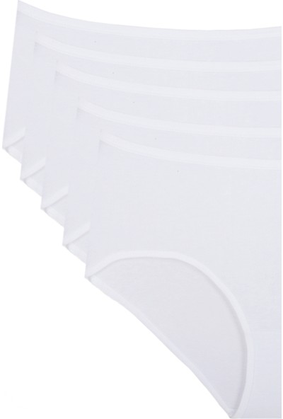 HumaOne 5'li Beyaz Kadın Likralı Bato Külot BT1-D22 HumaOne 5'li Beyaz Kadın Likralı Bato Külot BT1-D22
