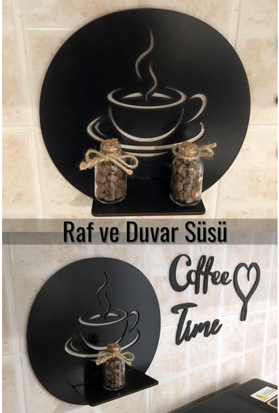 Gibella Coffee Time Raf ve Duvar Süsü - Lazer Kesim Ahşap Duvar Rafı - Mumluk - Küçük Saksılık Gibella Coffee Time Raf ve Duvar Süsü - Lazer Kesim Ahşap Duvar Rafı - Mumluk - Küçük Saksılık