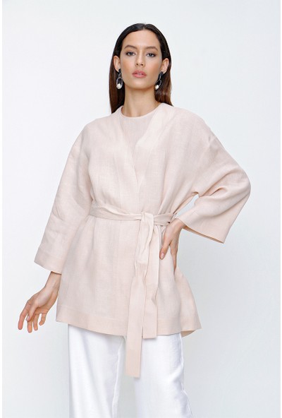 Aker 23162111 Kısa Kimono Keten Tween Set Aker 23162111 Kısa Kimono Keten Tween Set