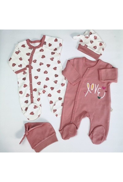 Love Kalp Desenli Pembe 2'li Tulum Love Kalp Desenli Pembe 2'li Tulum