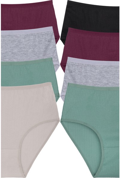 Humaone 8'li Karma Yüksek Bel Ribana Bato Külot Bt2-E2