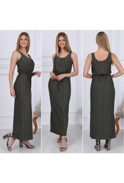 Erdil Giyim Çizgili Elbise