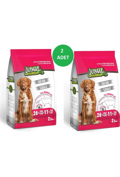 Jungle Yetişkin Köpek Maması Kuzulu 2,5 kg X2 Adet