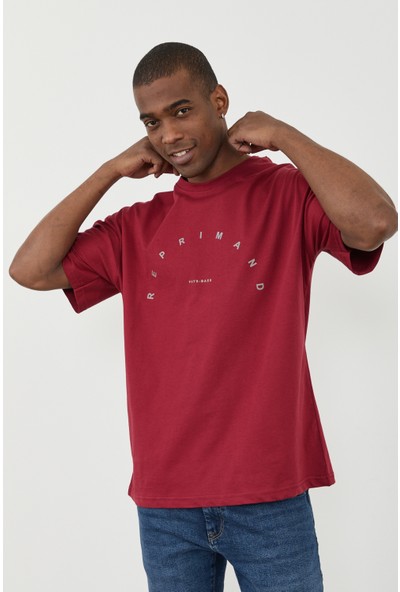 Moyes Bordo Erkek Over Size Bisiklet Yaka T-Shirt Moyes Bordo Erkek Over Size Bisiklet Yaka T-Shirt