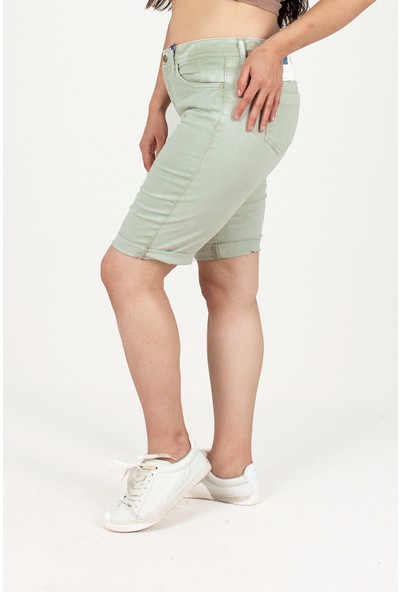 Truva Xxl Büyük Beden Kadın Giyim Kot Şort Renkli KŞ051