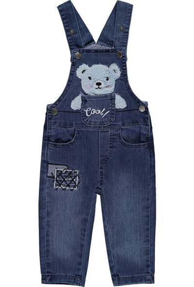 Overdo Ayıcık Detaylı Unisex Kot Salopet / Bahçivan