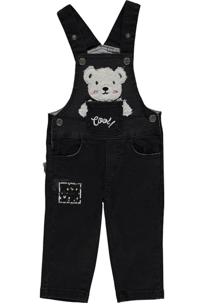 Overdo Ayıcık Detaylı Unisex Kot Salopet / Bahçivan