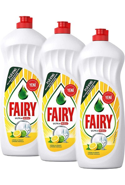 Fairy Ultra Hızlı Limon & Misket Limonu Kokulu Bulaşık Deterjanı 3 x 650 ml Fairy Ultra Hızlı Limon & Misket Limonu Kokulu Bulaşık Deterjanı 3 x 650 ml