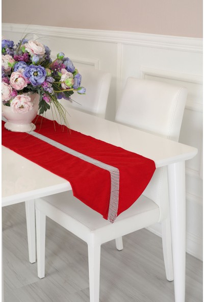 Taşlı Runner 90X30 Kırmızı