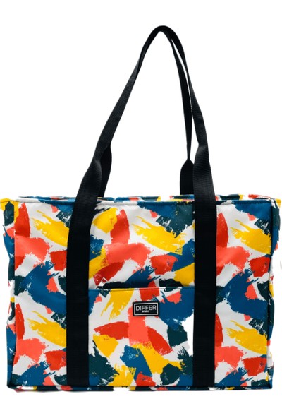 Differ Studio Fırça Desenli Su Geçirmez Siyah Iç Çantalı Plaj/kol/omuz/spor Çantası Differ Studio Fırça Desenli Su Geçirmez Siyah Iç Çantalı Plaj/kol/omuz/spor Çantası
