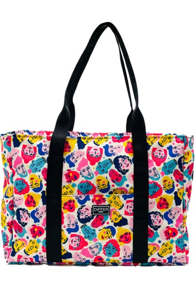 Differ Studio Insan Desenli Su Geçirmez Siyah Iç Çantalı Plaj/kol/omuz/spor Çantası Differ Studio Insan Desenli Su Geçirmez Siyah Iç Çantalı Plaj/kol/omuz/spor Çantası