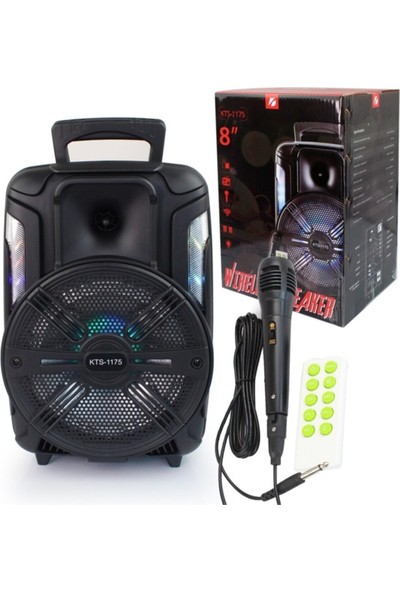 LED Işıklı Mikrofonlu Karaoke Hoparlör Kablosuz Bluetooth Speaker KTS-1175 LED Işıklı Mikrofonlu Karaoke Hoparlör Kablosuz Bluetooth Speaker KTS-1175
