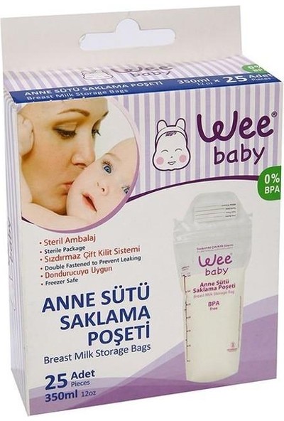 Wee Baby Anne Sütü Saklama Poşeti 25LI 889 Wee Baby Anne Sütü Saklama Poşeti 25LI 889