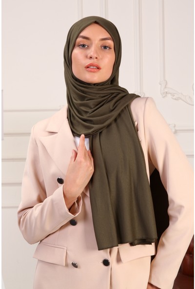 Ada Sanatsal Klasik Penye Şal Lycralı Haki Ada Sanatsal Klasik Penye Şal Lycralı Haki