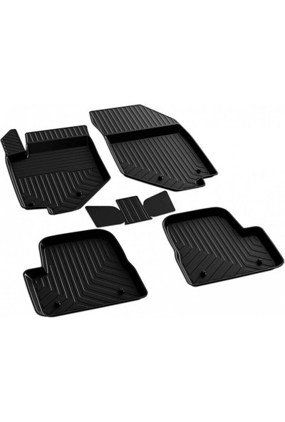 Peugeot 208 Omsa 4d Havuzlu Kauçuk Paspas 2019 ve Üstü Siyah