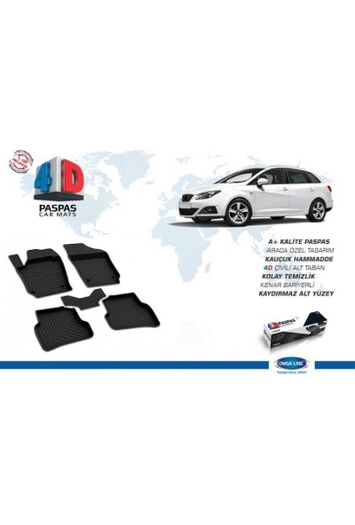 Seat Ibıza 6j Omsa 4d Havuzlu Kauçuk Paspas 2009-2017 Siyah Seat Ibıza 6j Omsa 4d Havuzlu Kauçuk Paspas 2009-2017 Siyah