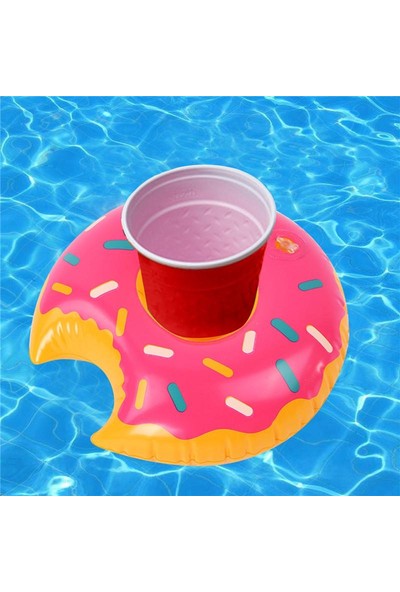 Deniz Yatağı Şişme Bardak Tutucu Donut Pembe Deniz Yatağı Şişme Bardak Tutucu Donut Pembe