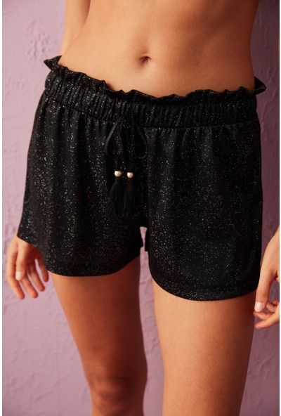 Penti Siyah Shiny Şort