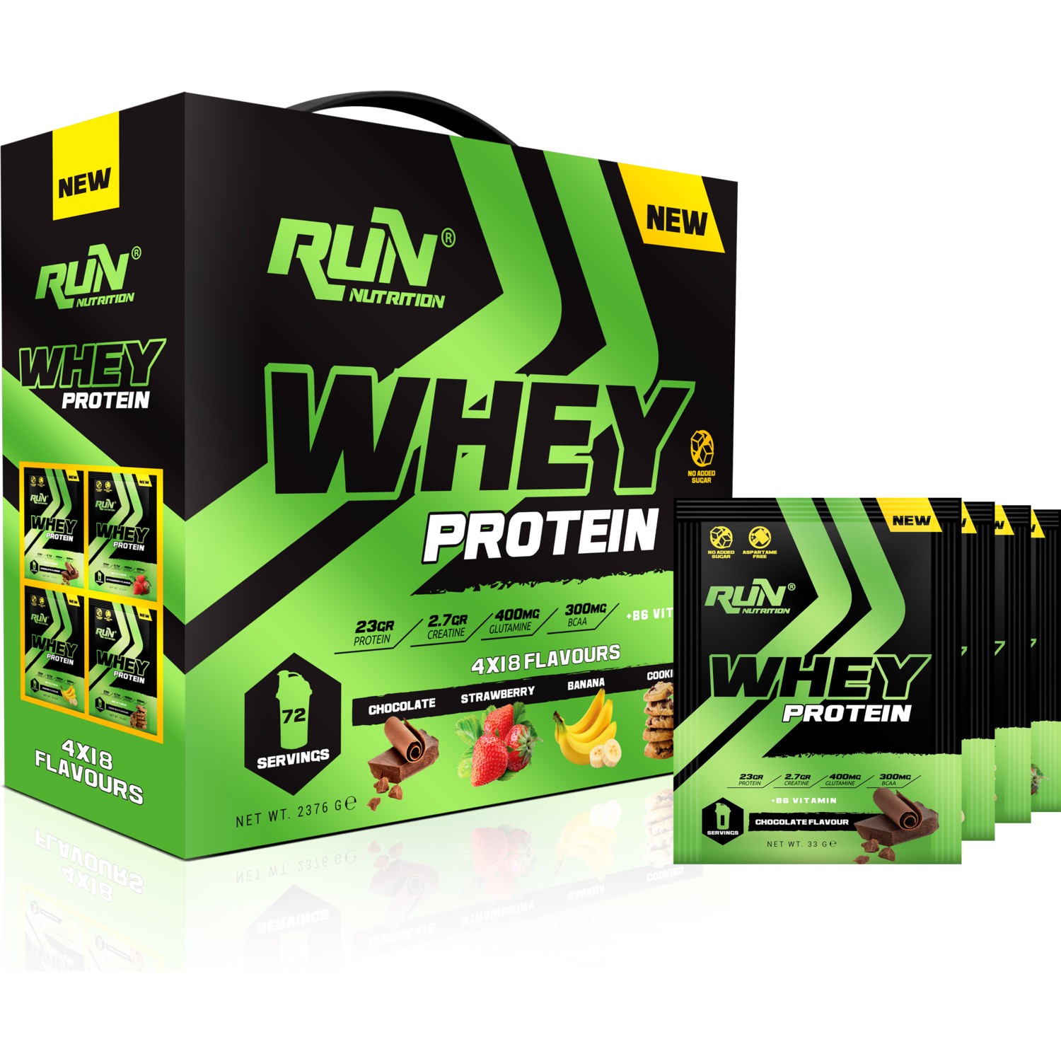 Run Nutrition Whey Protein - 72 Adet - 4 Aromalı - 2376g - Fiyatı
