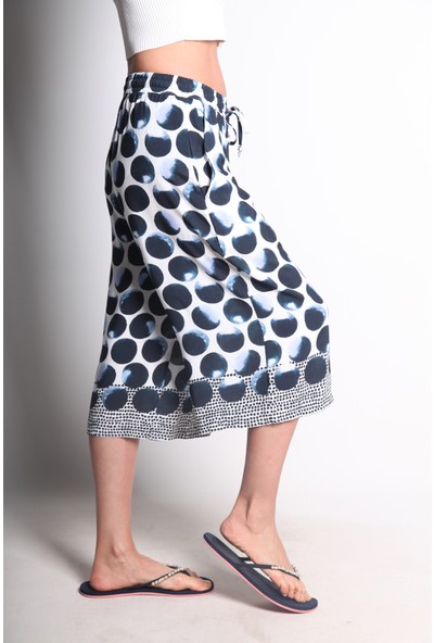 Asena Mila Puantiye Desenli Dizaltı Pantolon