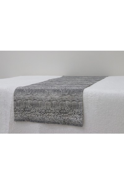 Gri Yılan Derisi Desenli Runner 50X140