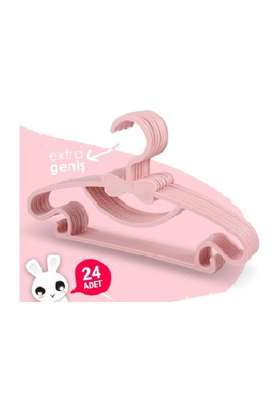 Morpanya Sweet 24 Adet Bebek Askısı Çocuk Kıyafet Askısı Beyaz Fiyonk Askı