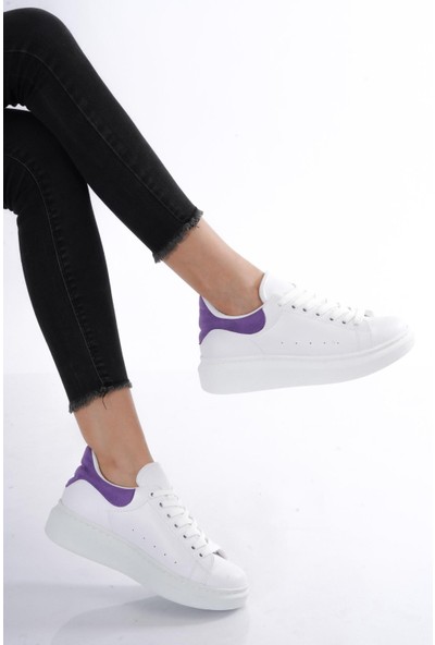 Bayan Lila Renk Detaylı Sneaker Ayakkabı Bayan Lila Renk Detaylı Sneaker Ayakkabı