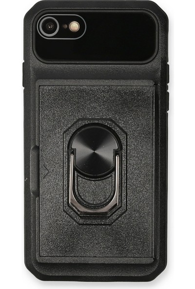 Ahk iPhone 7 Kılıf Klik Yüzüklü Kartvizitli Silikon - Siyah Ahk iPhone 7 Kılıf Klik Yüzüklü Kartvizitli Silikon - Siyah
