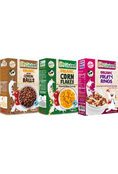 Dr. Gluten Organik Glutensiz Gevrek 3'lü 625 gr Dr. Gluten Organik Glutensiz Gevrek 3'lü 625 gr