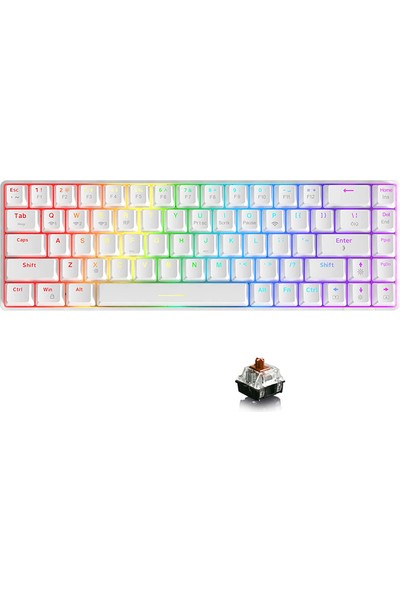 Ajazz K685T %60 Kablosuz Mekanik Oyuncu Klavyesi-Rgb-Hot Swappable-Brown Switch Ajazz K685T %60 Kablosuz Mekanik Oyuncu Klavyesi-Rgb-Hot Swappable-Brown Switch