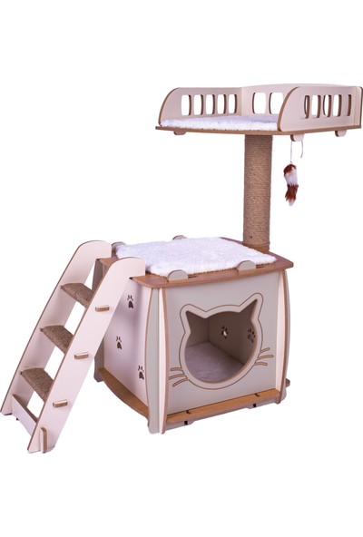 Patihomes Pro Kedi Evi Xl Yataklı - Kedi Tırmalaması
