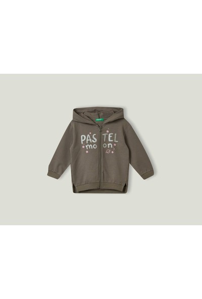 Benetton Kulak Aplikeli Baskılı Sweatshirt