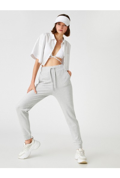 Koton Jogger Eşofman Altı Fitilli Beli Lastikli Koton Jogger Eşofman Altı Fitilli Beli Lastikli