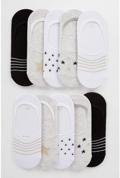 DeFacto Kadın Pamuklu 10'lu Babet Çorap X8586AZNS DeFacto Kadın Pamuklu 10'lu Babet Çorap X8586AZNS