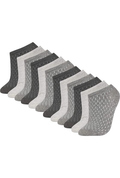 DeFacto Kadın Pamuklu 12'li Kısa Çorap X8632AZNS DeFacto Kadın Pamuklu 12'li Kısa Çorap X8632AZNS