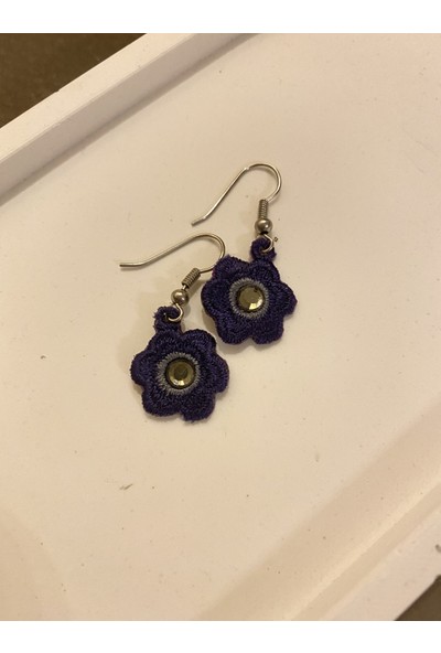 Boom Bastık Lacivert Papatya Küpe Boom Bastık Lacivert Papatya Küpe