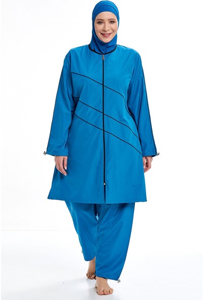 Maresiva Hızlı Kuruyan Paraşüt Kumaş Büyük Beden Tesettür Mayo 591