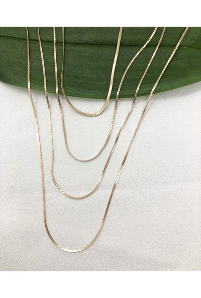 4'lü Ince Italyan Çelik Kolye