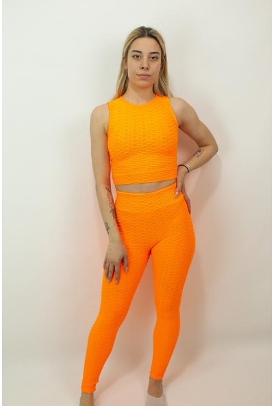 Maya Store Kadın Brezilya Crop Tayt Atlet Takım Turuncu Maya Store Kadın Brezilya Crop Tayt Atlet Takım Turuncu