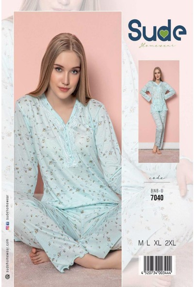 Sude Kadın Çiçek Desenli V Yaka Pijama Takımı 7040 - 1 Adet Sude Kadın Çiçek Desenli V Yaka Pijama Takımı 7040 - 1 Adet