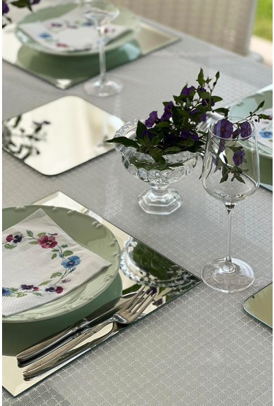 Linacci Dörtlü Ayna Supla Amerikan Servis Dekaratif Bizoteli Yemek Masaları Için Kolay Temizlik