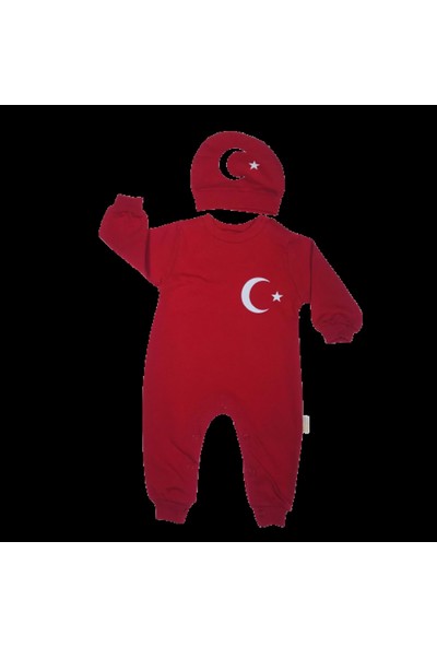 1796.887 Murat Ay Yldız Sapkalı Tulum 6-18 Ay - Kırmızı - 12 Ay