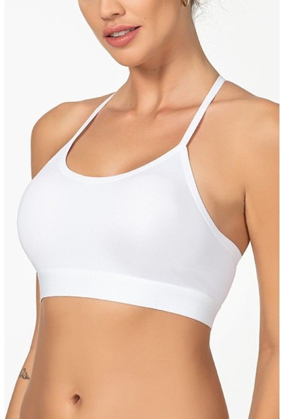 Ip Askılı Sporcu Büstiyer Beyaz
