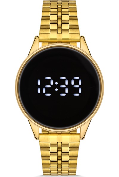 Aqua di Polo Kadın Altın Metal Kordonlu Dijital Led Kol Saati APWG029203