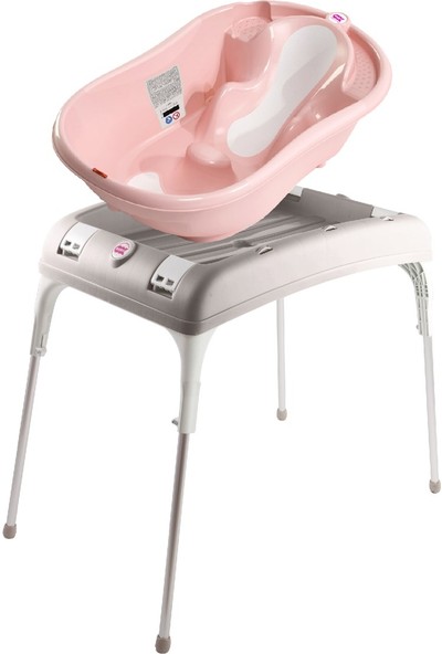 Okbaby Onda Evol Banyo Küveti & Küvet Taşıyıcı / Pembe