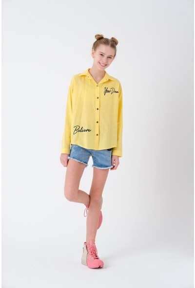 Angelos Girls Kız Çocuk Dijital Baskılı Gömlek T1968